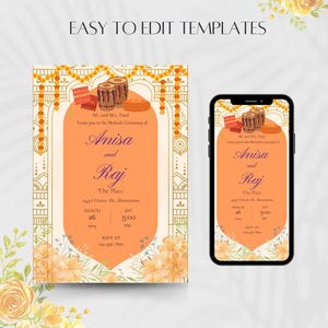 Mehndi Invitation Template, Digital Mehendi Invitation, Dholki Invite ...
