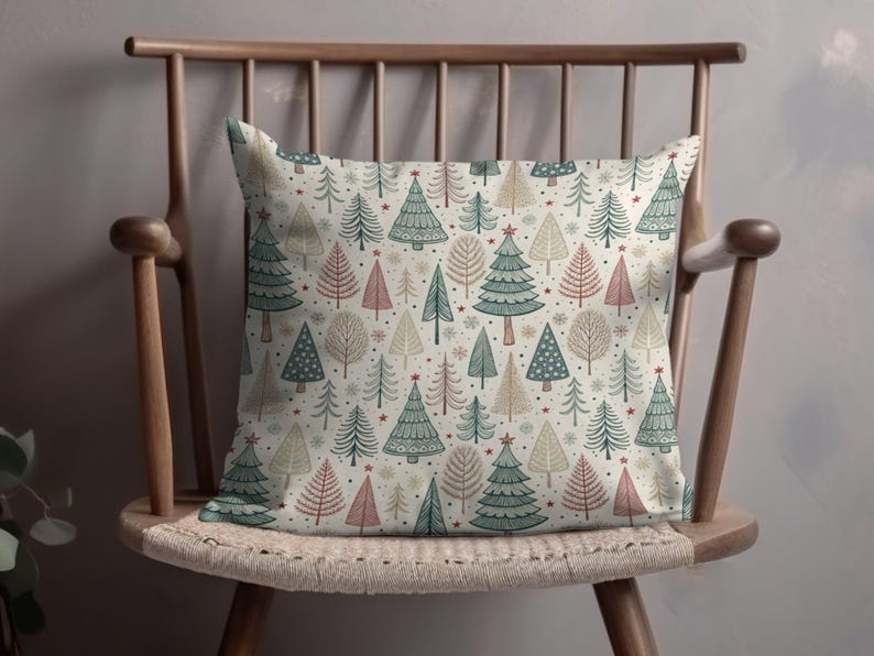 Christmas Tree Seamless Pattern, Holiday Digital Paper, Winter ...