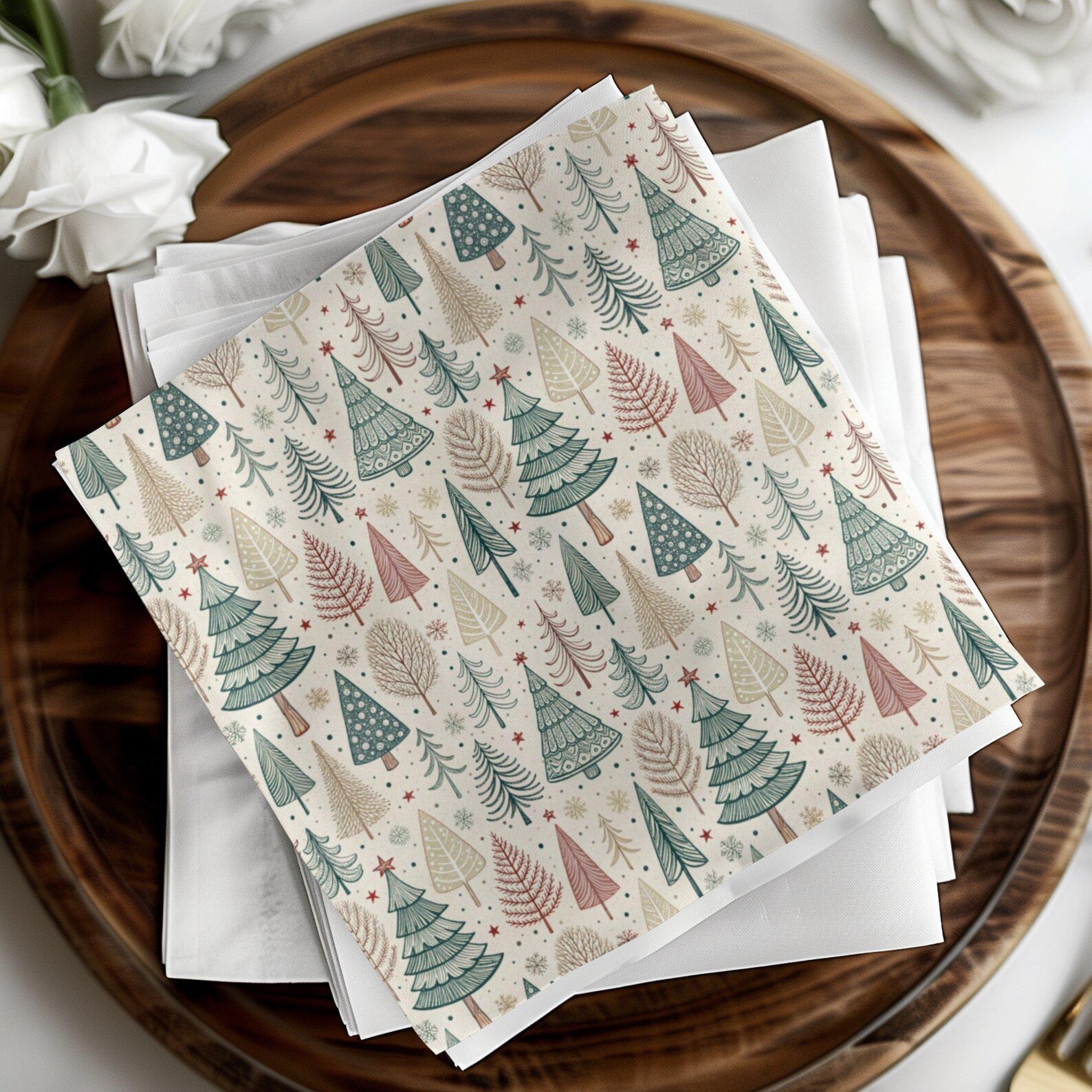 Christmas Tree Seamless Pattern, Holiday Digital Paper, Winter ...