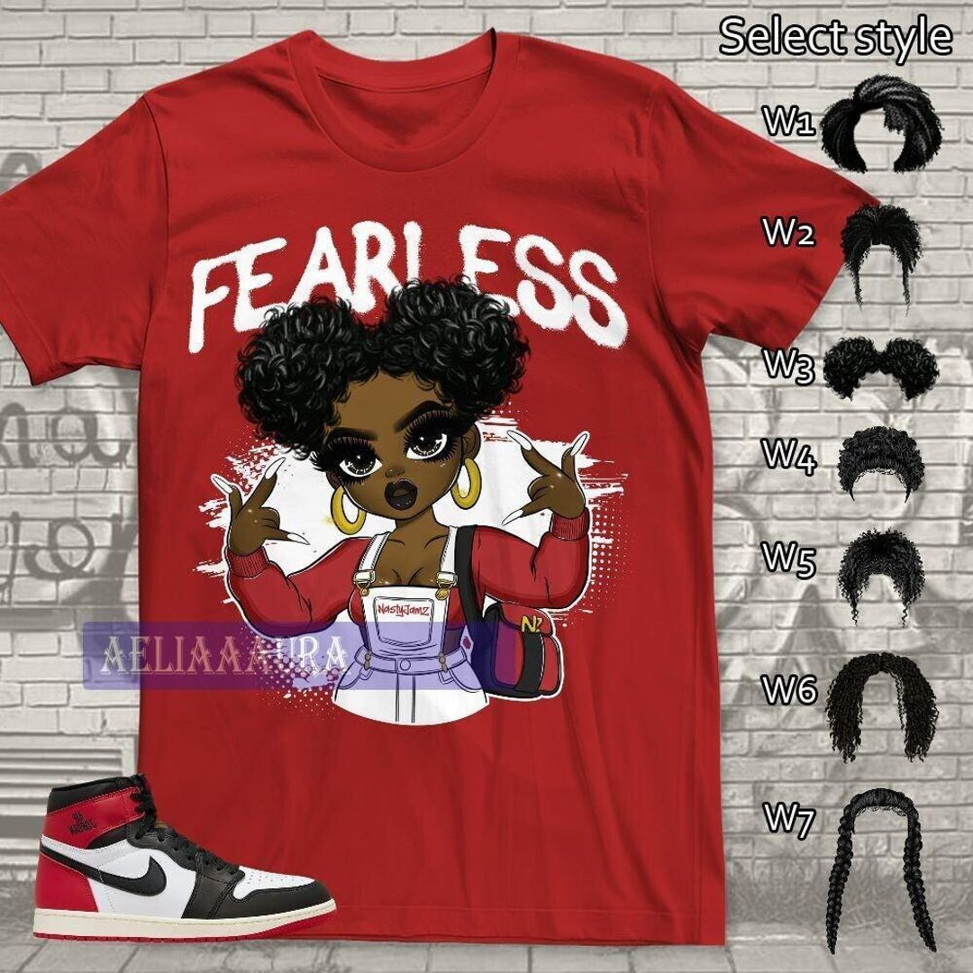 AJ 1 Black Toe Reimagined, Fearless Melanin Personalized Unisex Shirt ...