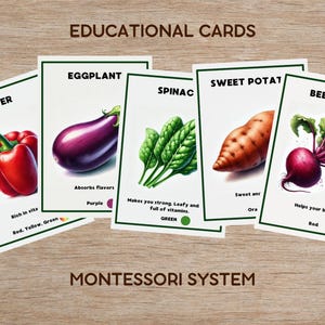 20 Vegetables Cards | Montessori Flashcards | Pre-school Cards ...