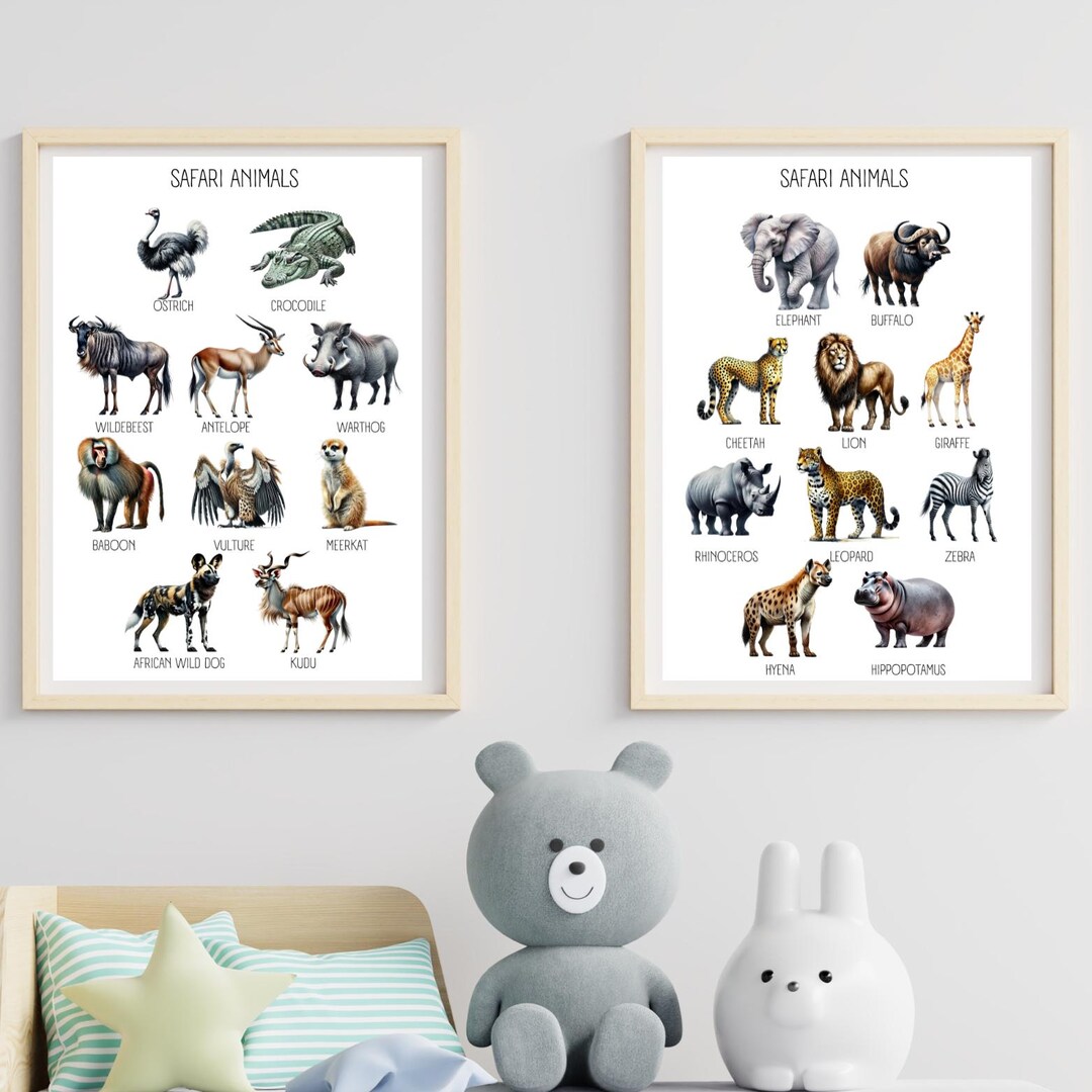 Safari Animals Poster: Montessori Homeschool Print (digital Download ...
