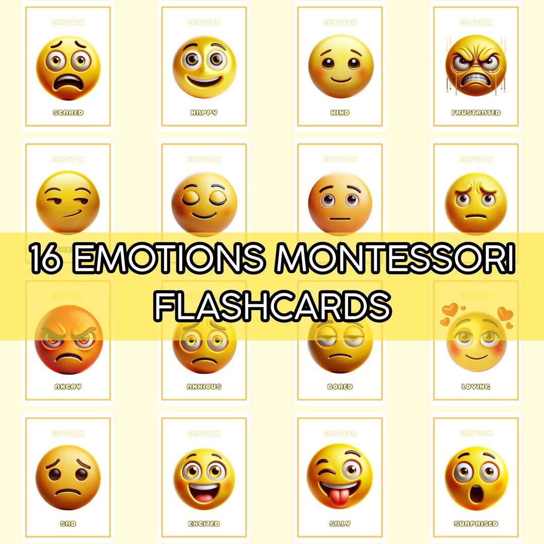 Montessori Emotion Flashcards for Kids: Emotional Intelligence Learning ...