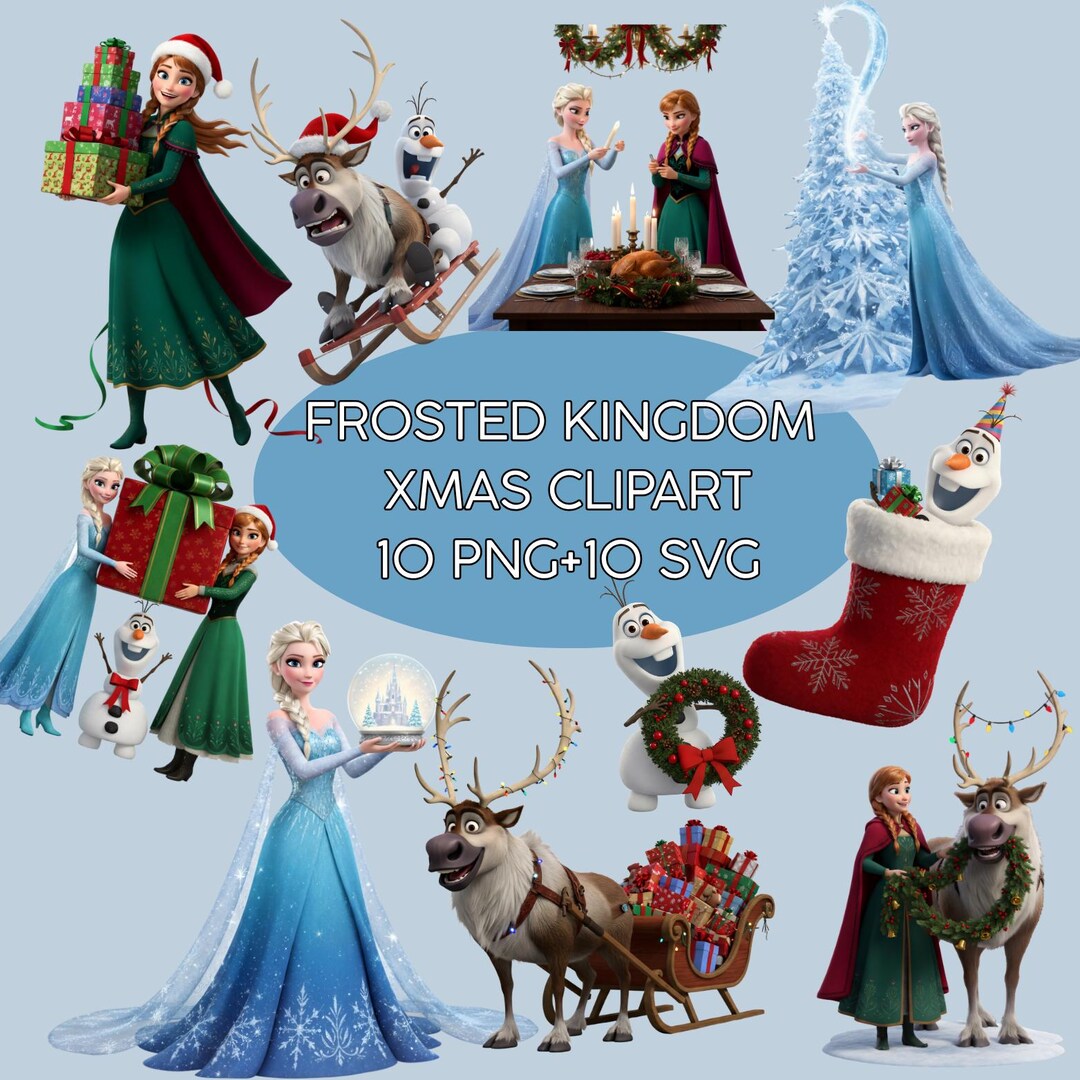 Frosted Kingdom Christmas Bundle | 10 PNG and 10 SVG - Etsy