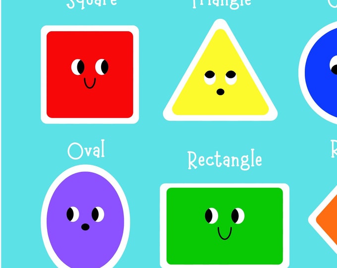 Basic Shapes Poster, Preschool Poster, VPK Poster, Shape Poster ...