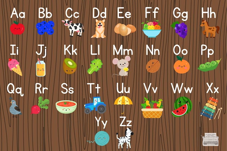 Farm Themed Alphabet Poster, Farm Classroom Decor, Cheerful Alphabet ...