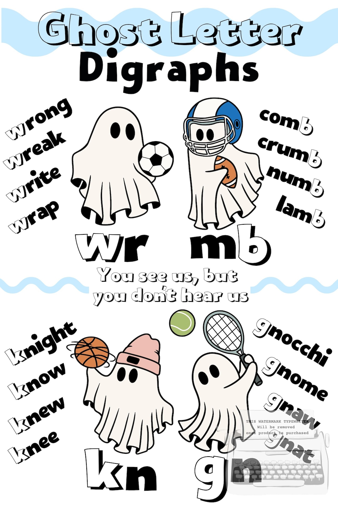 Ghost Letters Anchor Chart, Ghost Letters Poster, Digraphs Anchor Chart ...