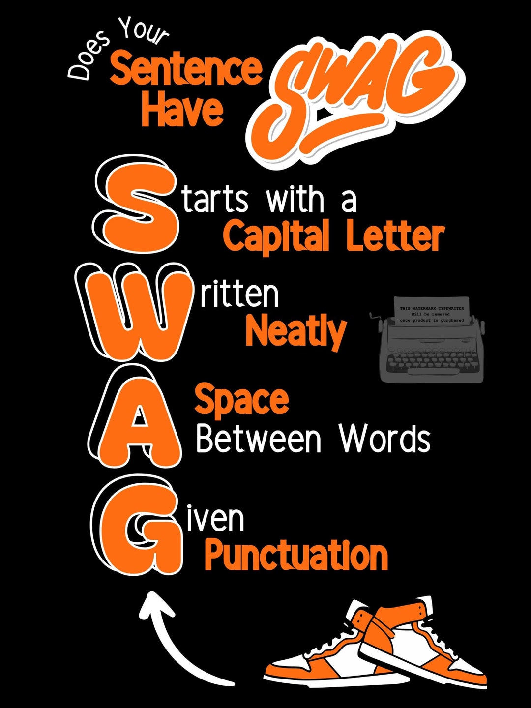 Does Your Sentence Have Swag Poster, Sentence Writing Anchor Chart ...