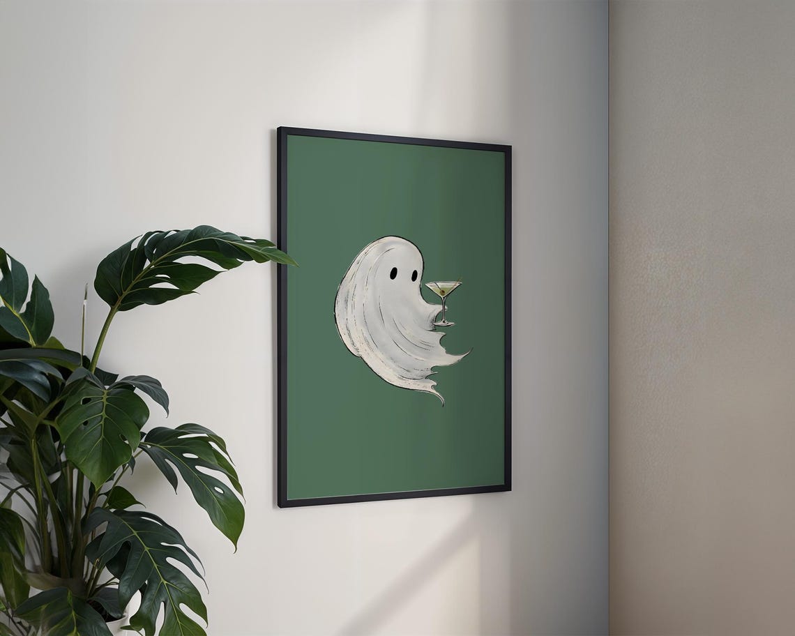 Ghost Martini Print | Aesthetic Wall Art Print Poster Decor | Trendy ...
