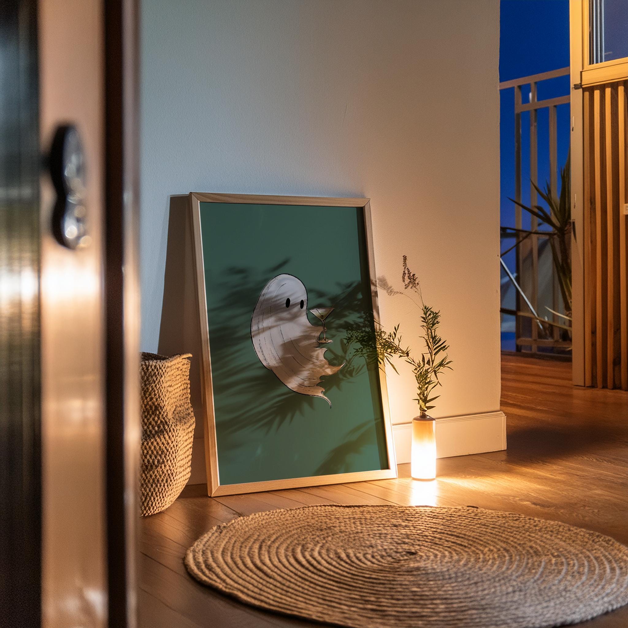 Ghost Martini Print | Aesthetic Wall Art Print Poster Decor | Trendy ...