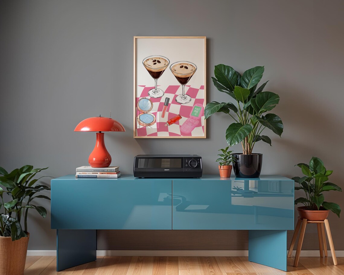 Let’s Grab Drinks Print | Aesthetic Wall Print Poster Decor | Retro ...
