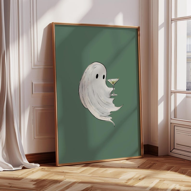 Ghost Martini Print | Aesthetic Wall Art Print Poster Decor | Trendy ...