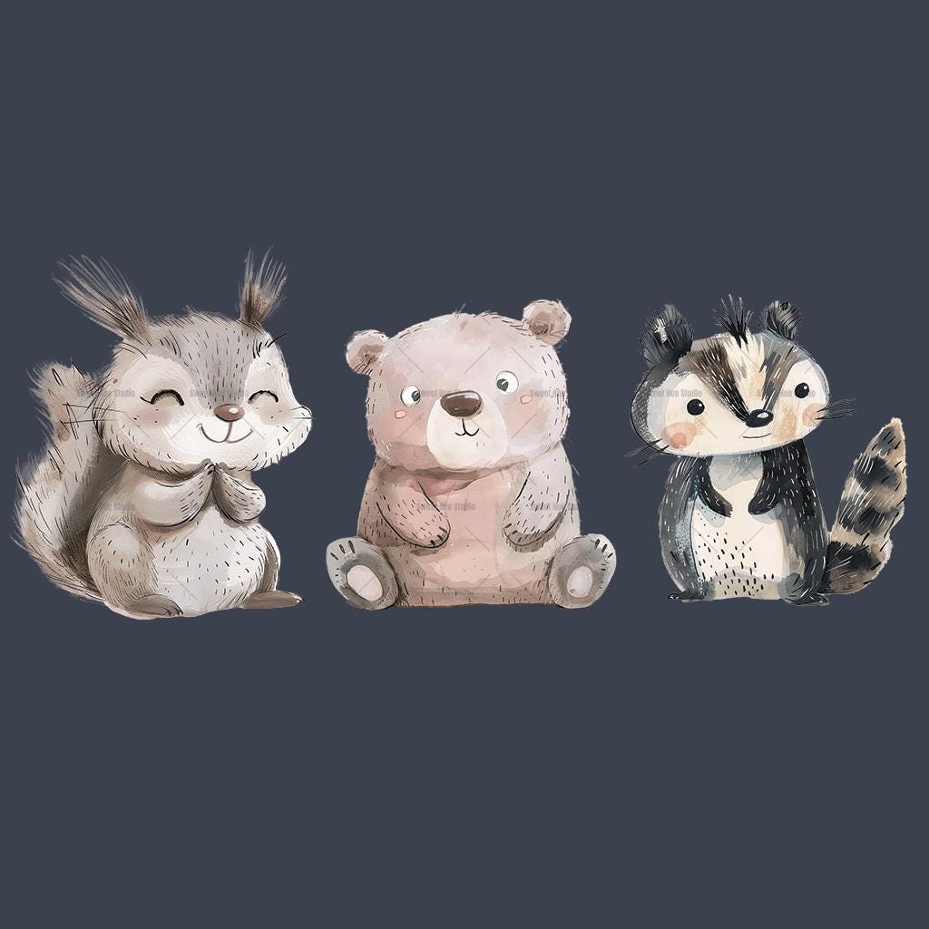 Woodland Animals Watercolor Clipart Collection | Digital Download ...