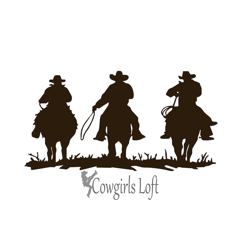 THREE COWBOYS Western Horses Decal 8-10-12 Inch Horse Trailer - Etsy