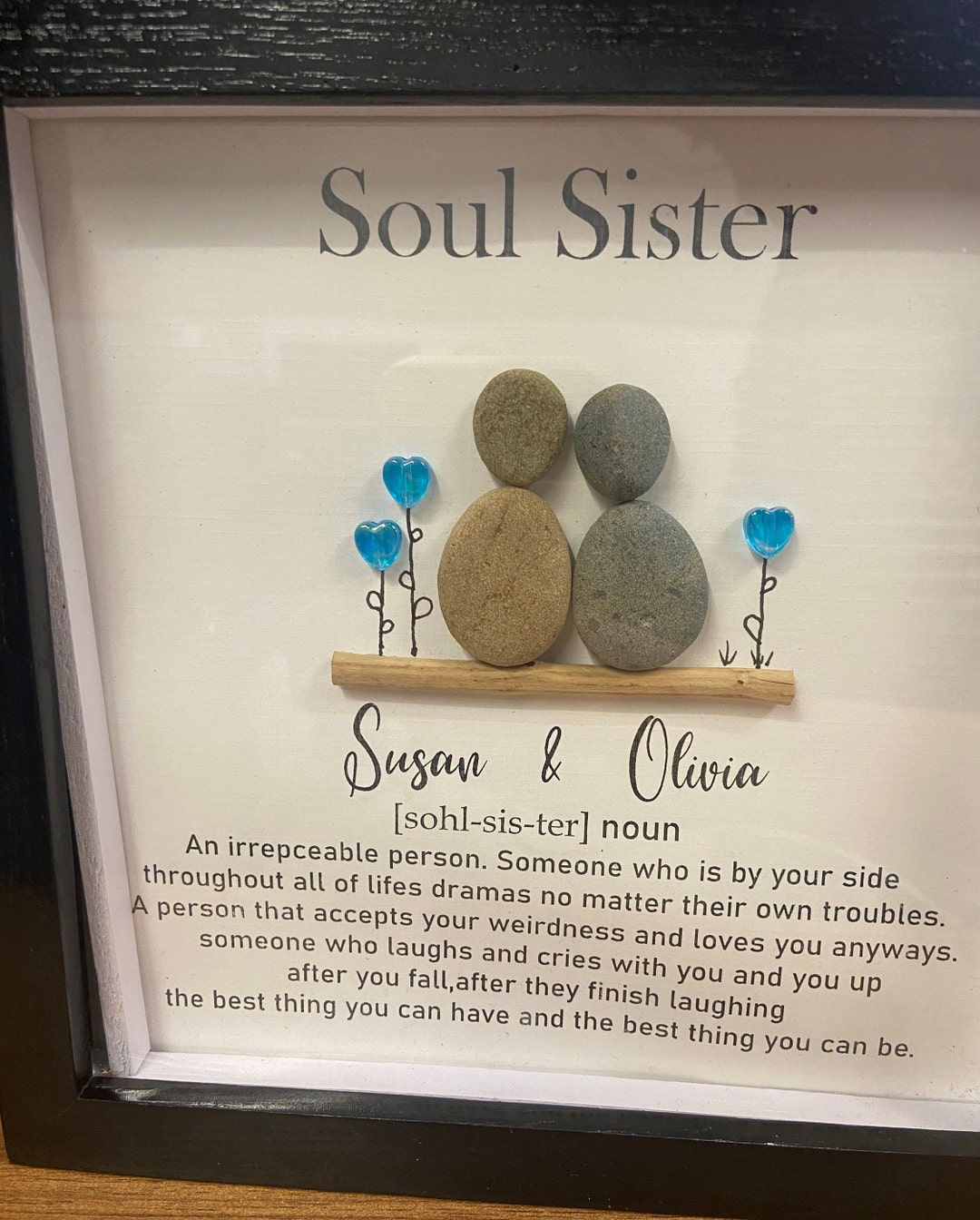 Soul Sister: A Handcrafted Pebble Art Celebration of Unbreakable Bonds ...