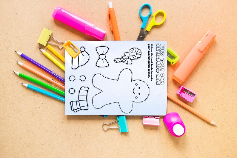 Gingerbread Man Craft Activity: Color, Cut & Paste (ready-to-print PDF ...