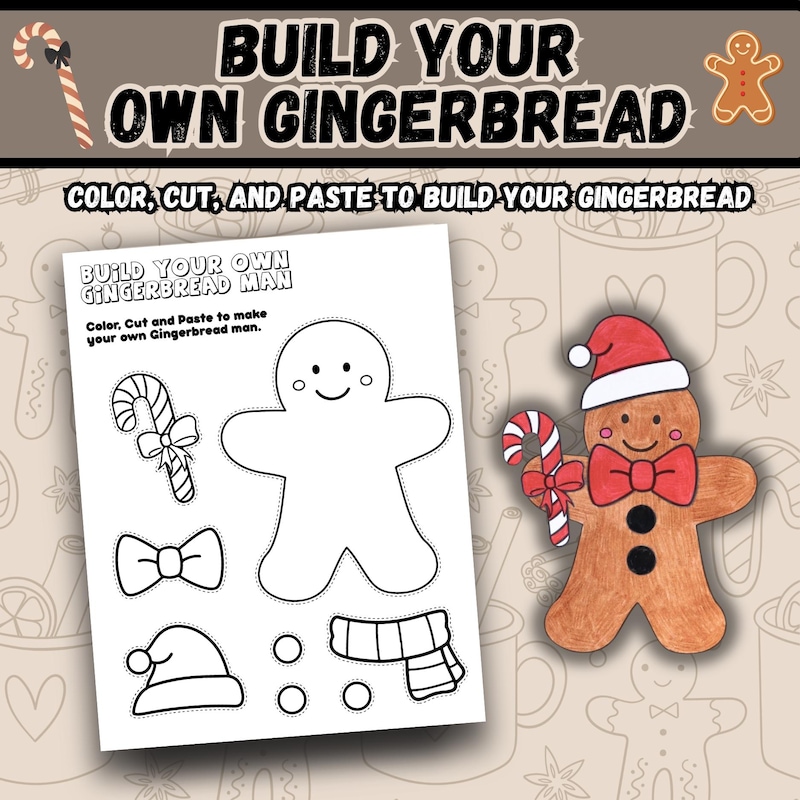 Gingerbread Color Sheet - Etsy