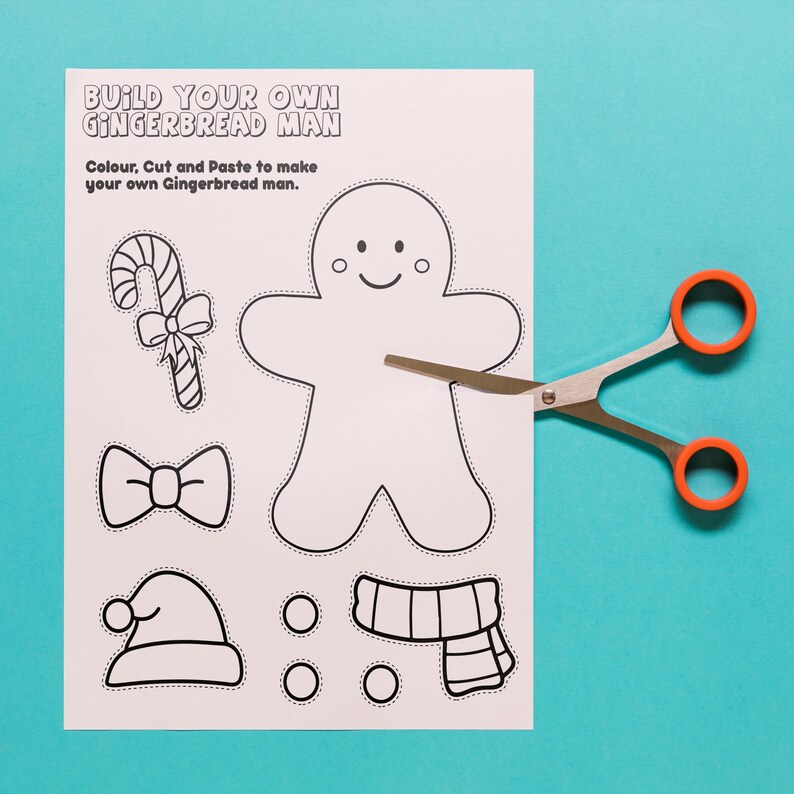 Gingerbread Man Craft Activity: Color, Cut & Paste (ready-to-print PDF ...