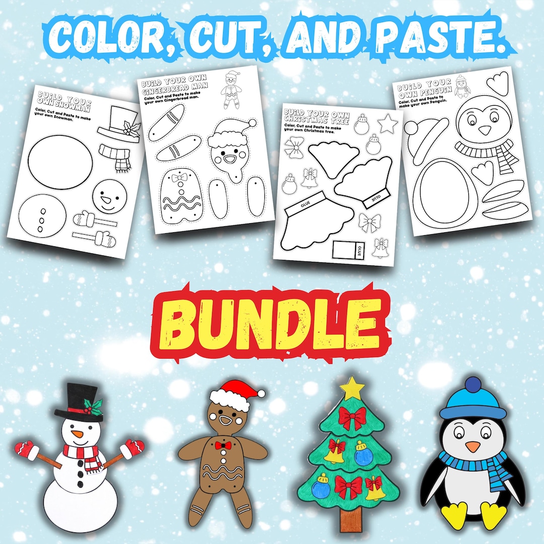 Winter Crafts Activities, Color, Cut, & Paste : Gingerbread Man ...