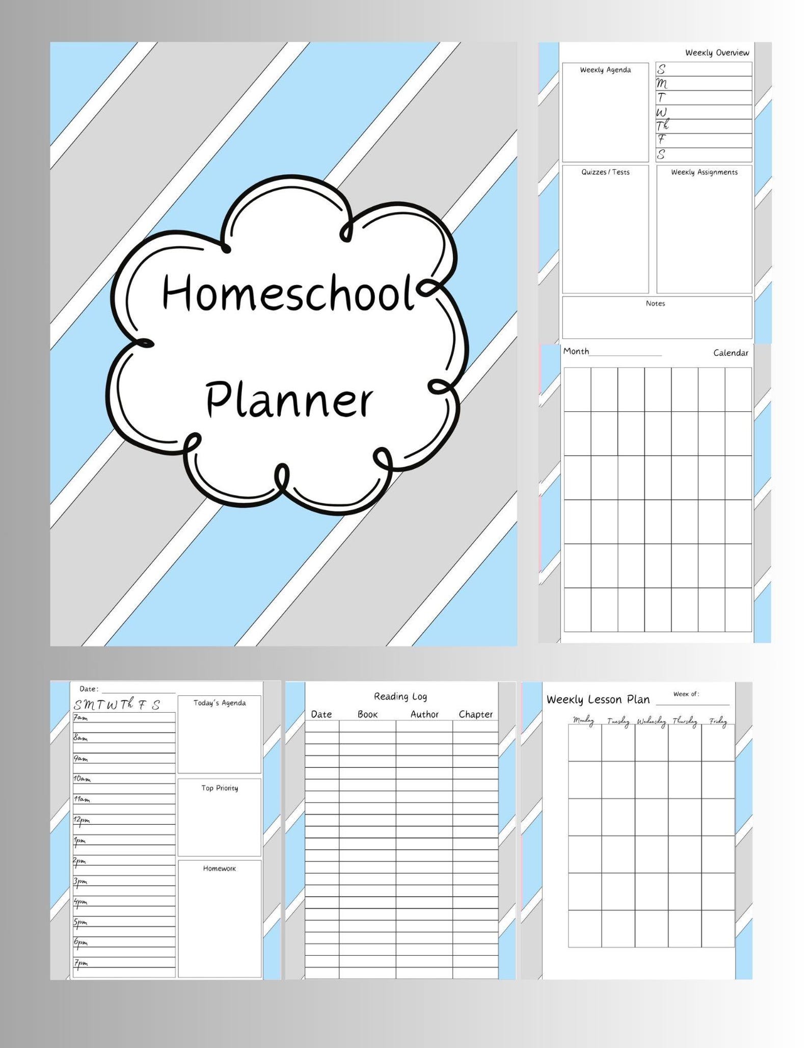 Blue Homeschool Student Planner - Etsy