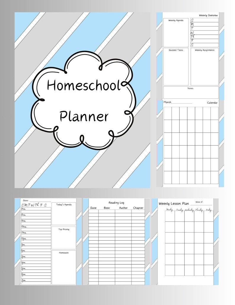 Blue Homeschool Student Planner - Etsy