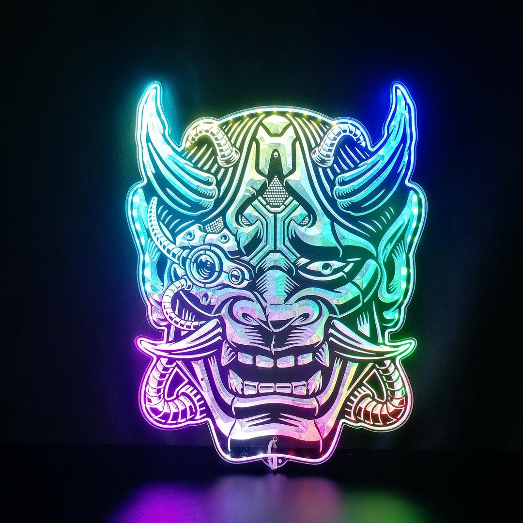 Samurai 3D Style Night Light Sign, Cyberpunk Decor Gifts, Video Game ...