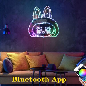 Labubu Neon RGB Night Light Sign, Monsters Collecitbles Room Display ...