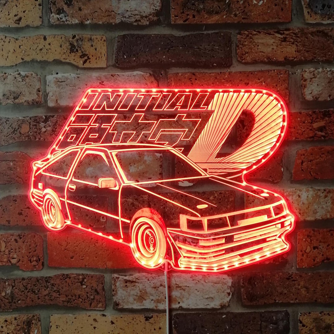 Ae86 Racing Car Neon Night Light Sign, Custom Anime Neon LED Sign, Man ...