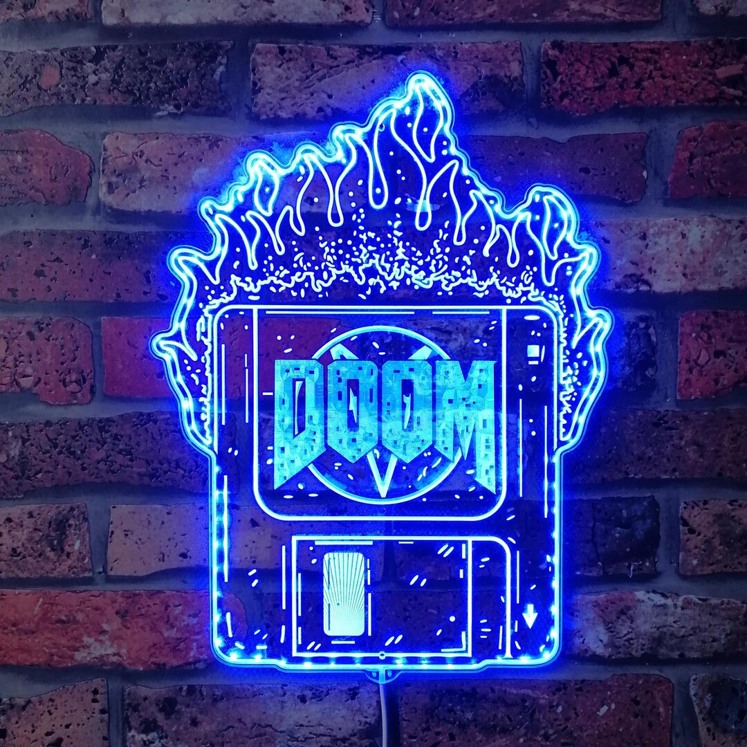 Doom Retro Game 3D Style Night Light Sign, Christmas Gifts, Video Game ...
