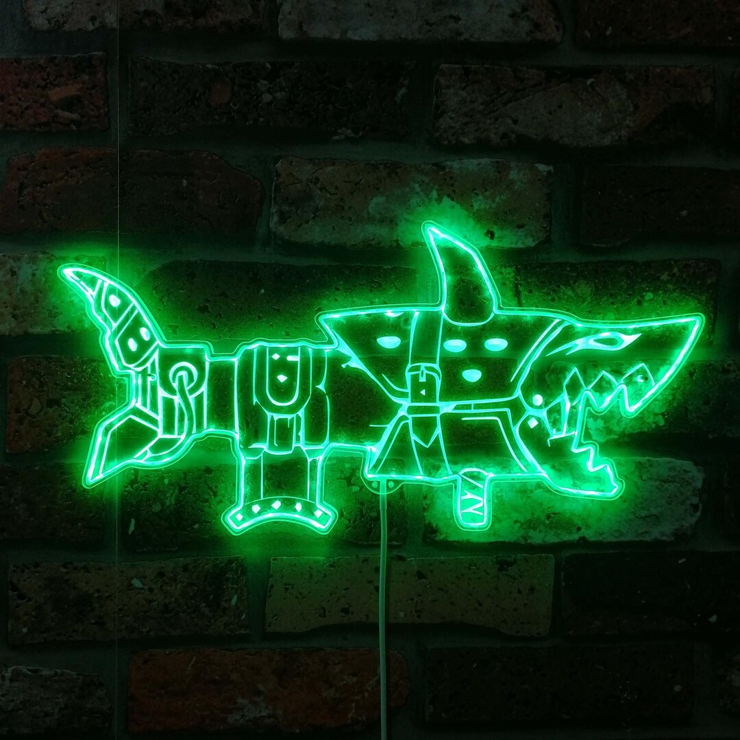 Jinx Fishbones Shark 3D Style Night Light Sign, Fandom Gifts, Video ...