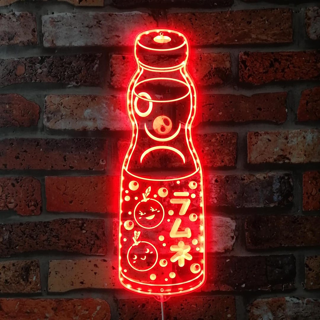 Japanese Soda Ramune 3D Style Night Light Neon LED Sign, Gift for Him ...
