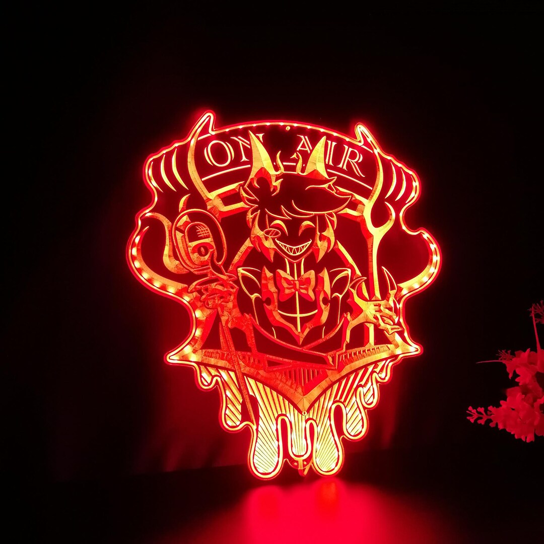 Alastor Radio Demon on Air Neon Night Light Sign, Alastor Hazbin Hotel ...