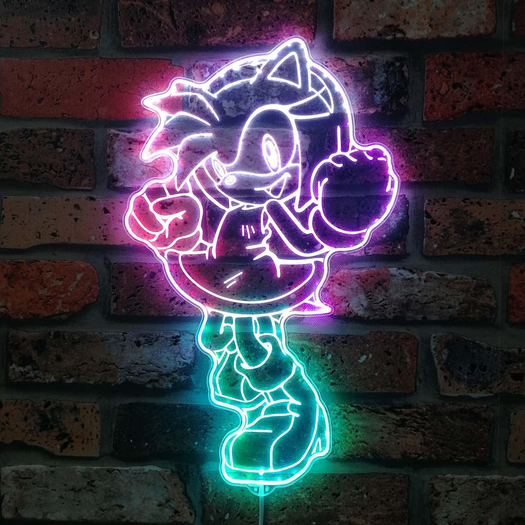 Amy Rose 3D Style Night Light Sign, Christmas Gifts, Video Game Room ...