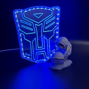 Transformers Autobot 3D Style Night Light LED Sign With Mirror Backing ...