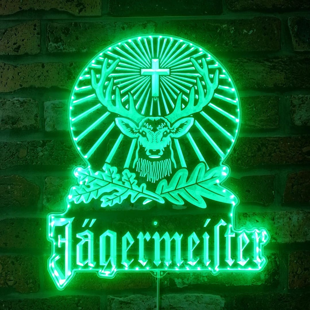 Jagermeister Bar 3D Style Night Light Neon LED Sign, Gift for Him, Home ...