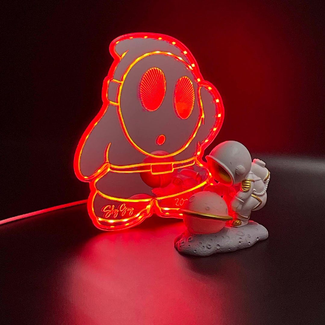 Custom Name Shy Guy 3D Style Night Light LED Sign With Mirror Backing ...