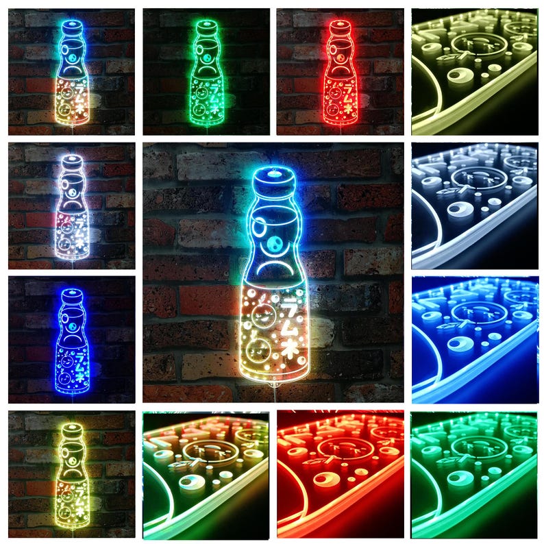 Japanese Soda Ramune 3D Style Night Light Neon LED Sign, Gift for Him ...