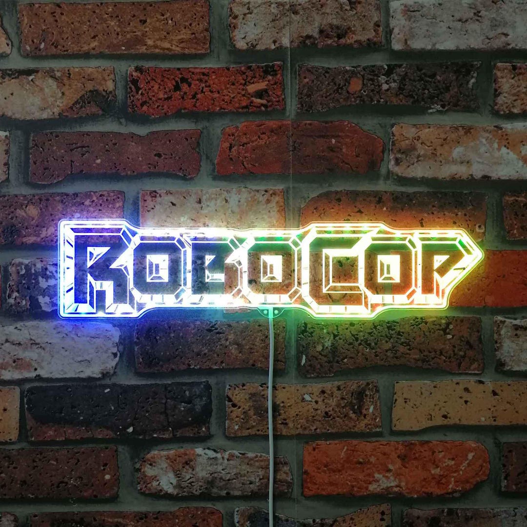 Robocop Retro Neon RGB Night Light Sign, Video Game Room Decor Gifts ...