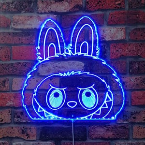 Labubu Neon RGB Night Light Sign, Monsters Collecitbles Room Display ...