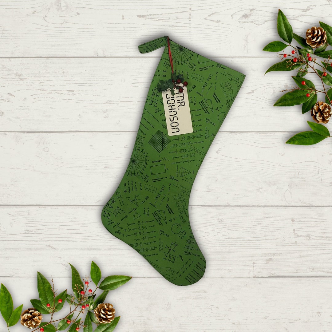 Math Christmas Stocking Personalized Gift Under 50 Stocking With Name ...
