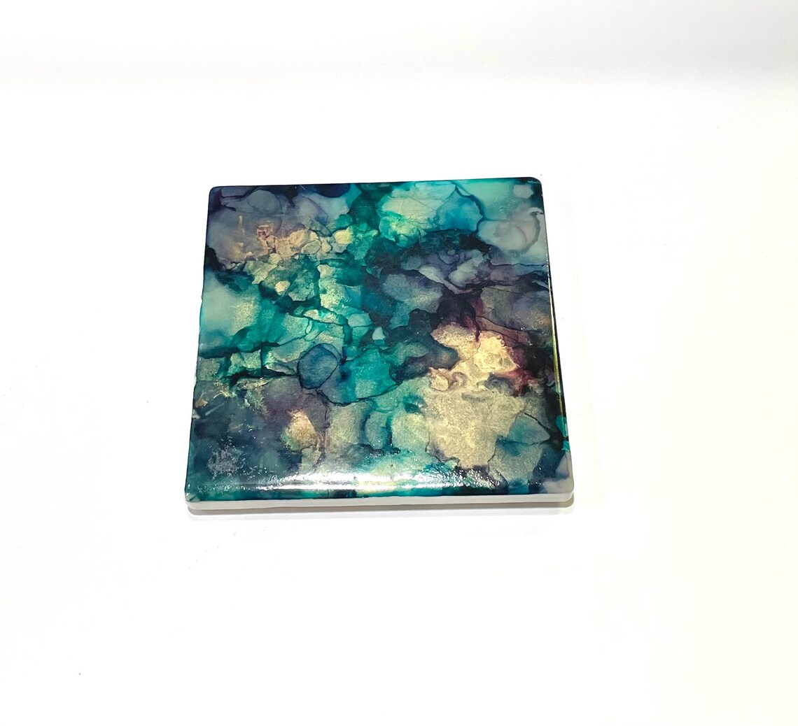 Alcohol Ink Coaster - Etsy