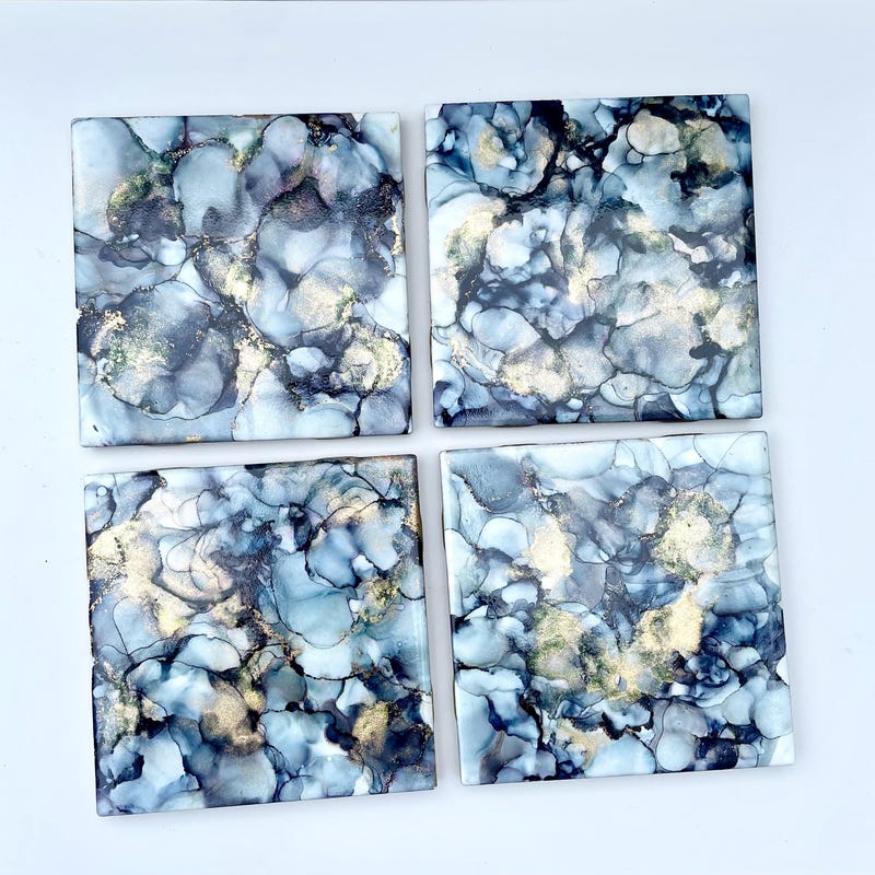 Alcohol Ink Coasters - Etsy