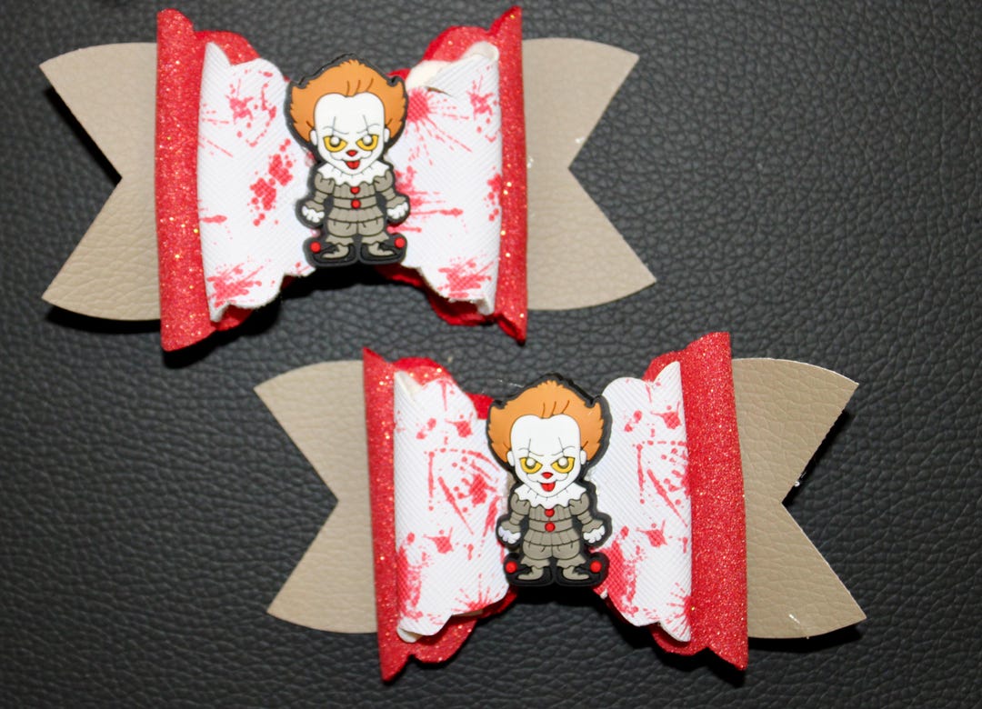 Pennywise Halloween Hair Bow Clown Hair Clip It Horror Movie Hair Piece ...