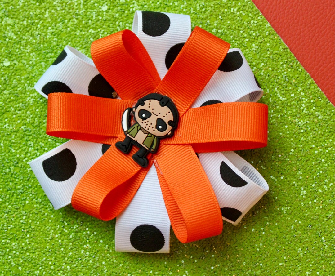 Large Jason Voorhees Hair Bow Friday the 13th Hair Clip Halloween ...