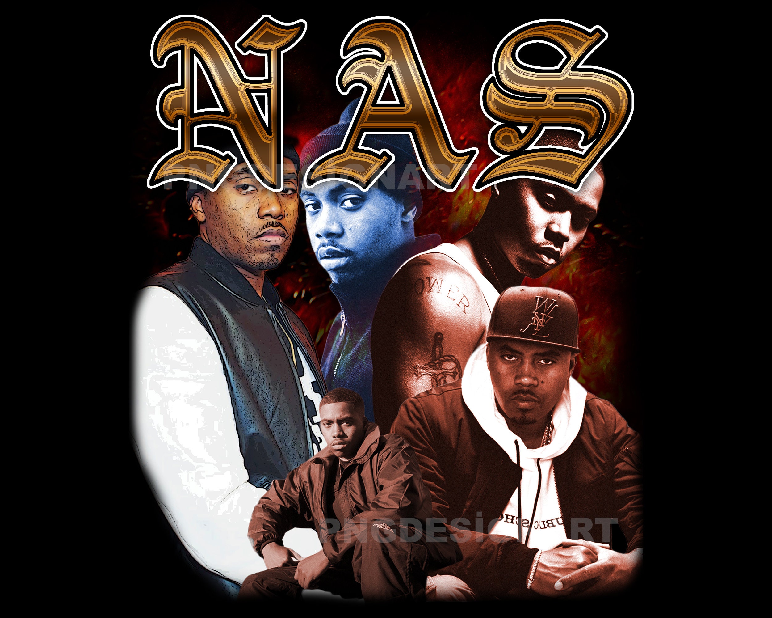 Nas Png, Ready to Print, Printable Design, Hiphop Artist, 90s, Rapper ...