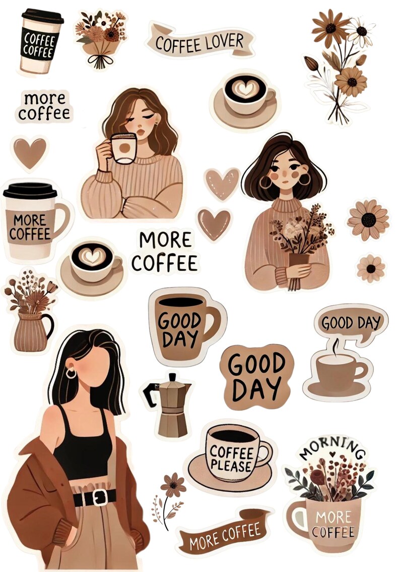 Coffee Please - Digital Sticker Pack for Goodnotes, Planner, Printable ...