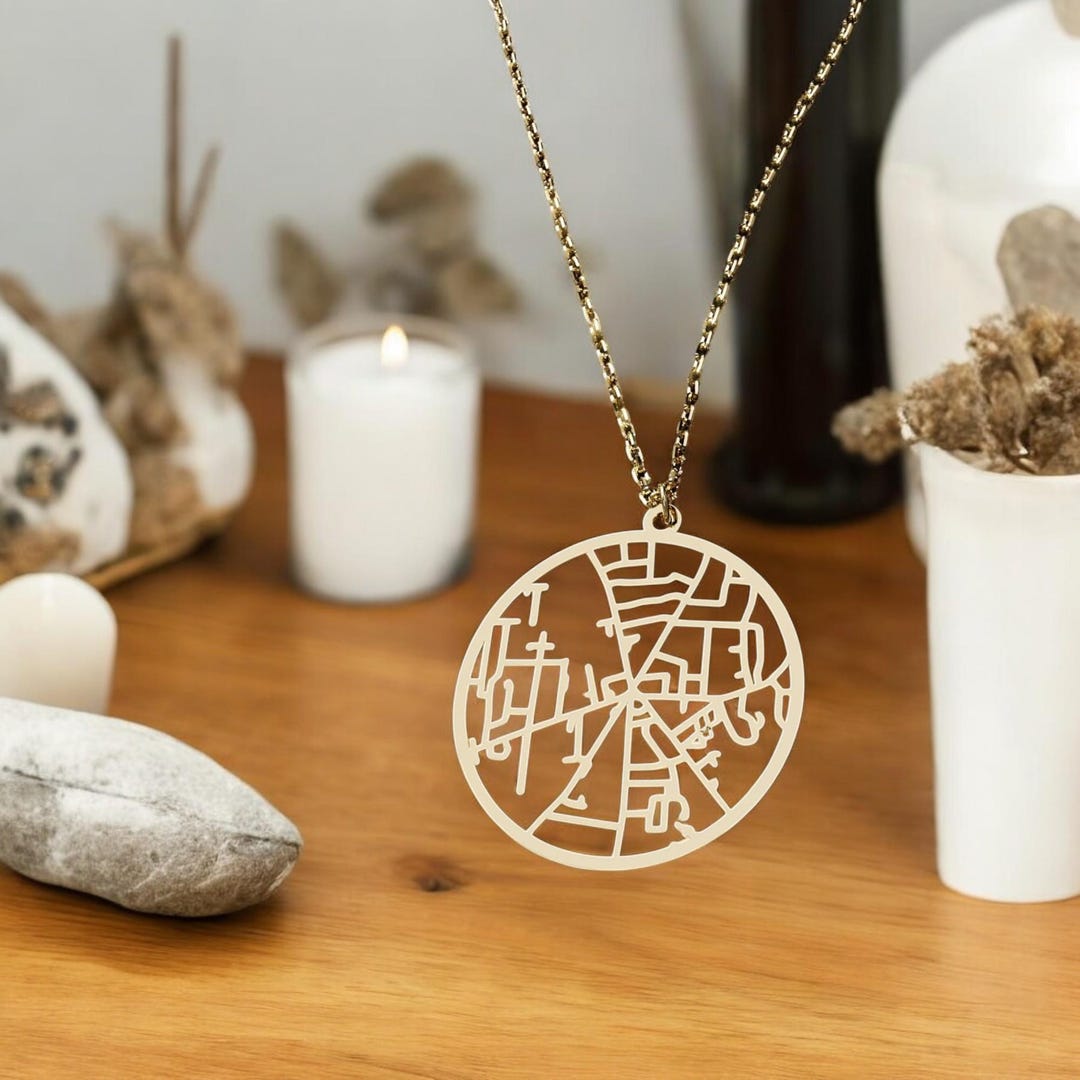 Custom Location Necklace, Personalized Map Jewelry, First Date ...