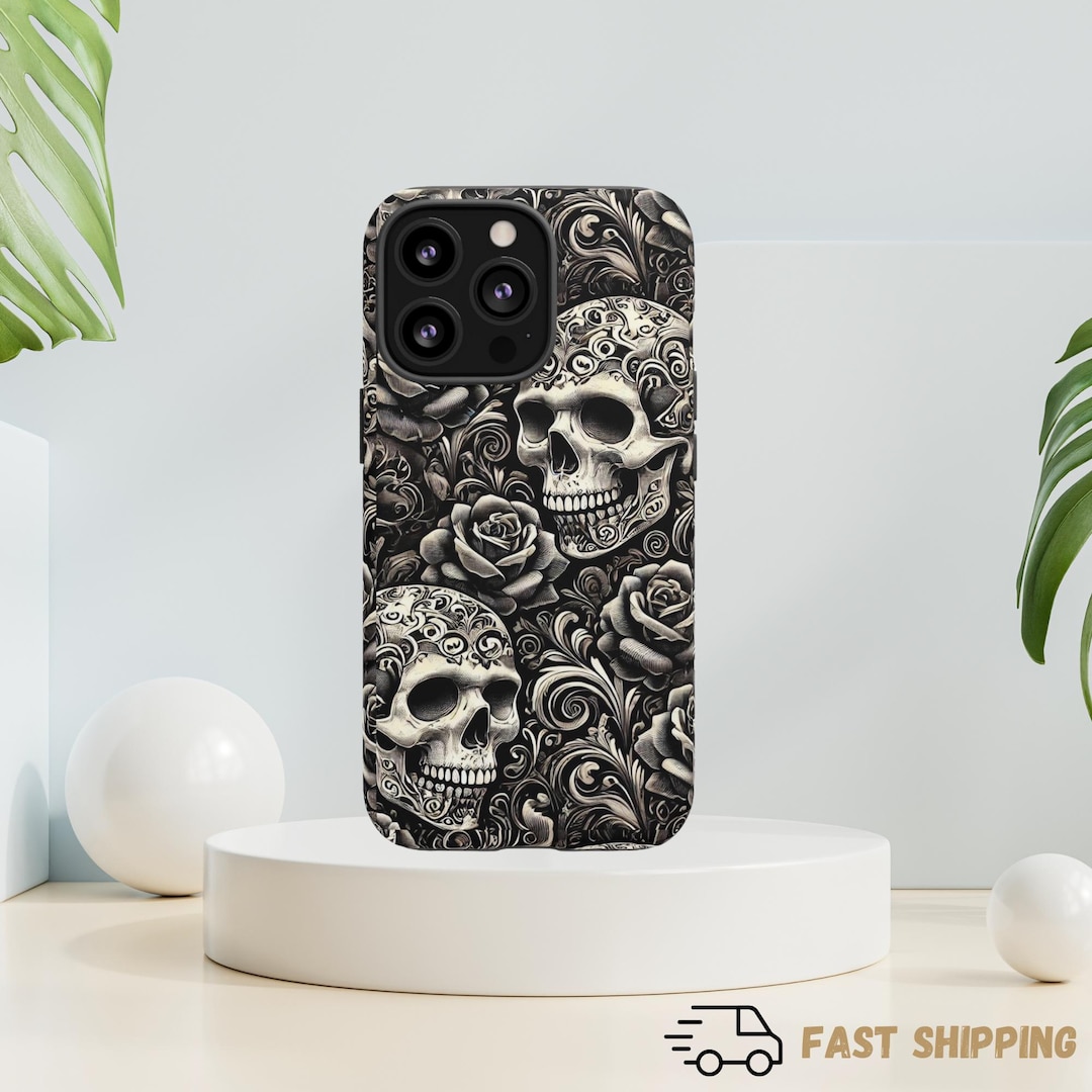 Skull & Roses Gothic Phone Case: Iphone17 , Samsung, Pixel - Etsy
