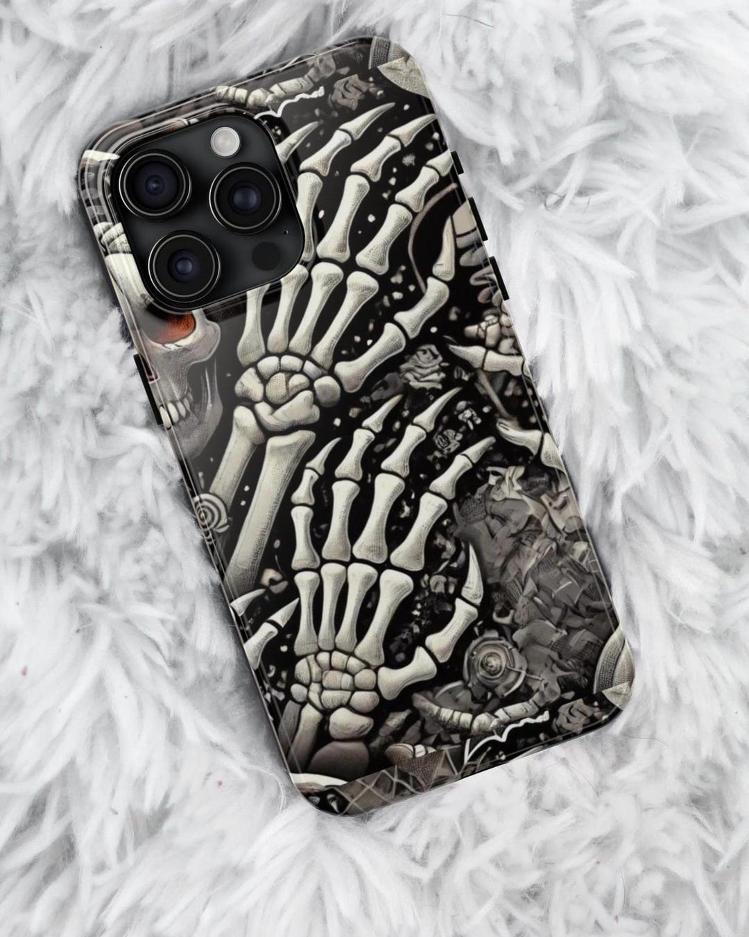 Gothic Skeleton Hand iPhone Case: 3D Skull Art, Protective Phone Cover ...