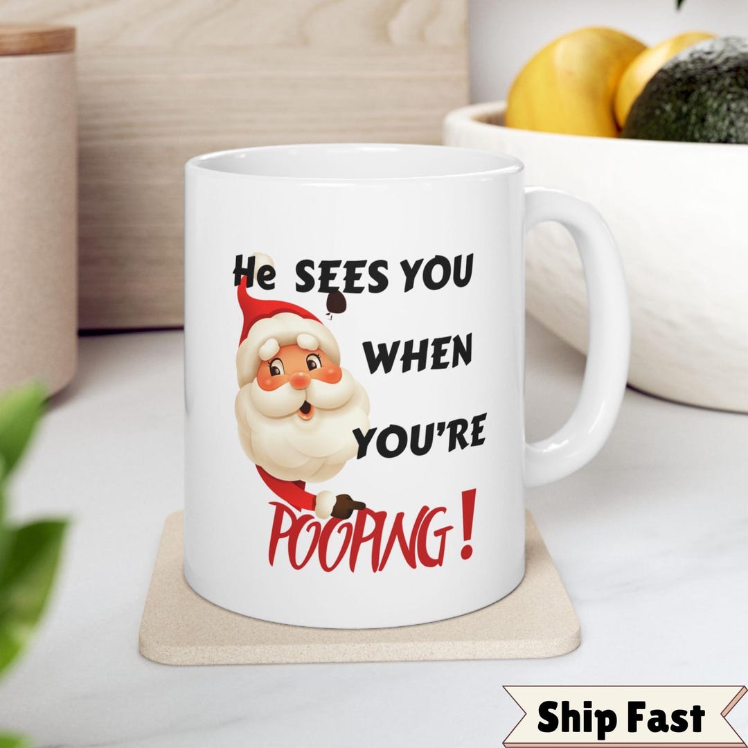 Funny Santa Pooping Mug: Gag Gift for Christmas Parties - Etsy